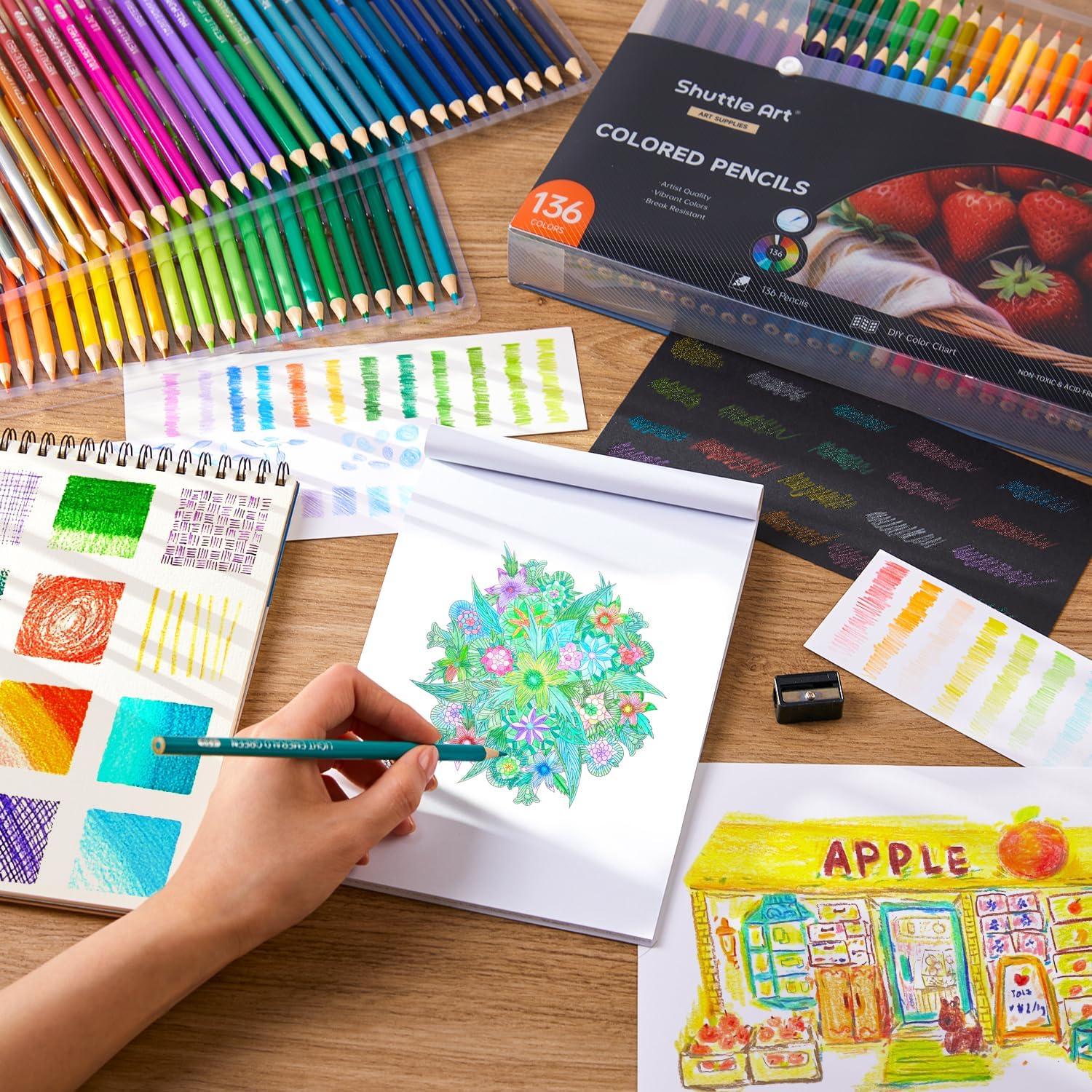 Shuttle Art 80 Colored Pencils, Colored Pencils for Adult Coloring ...