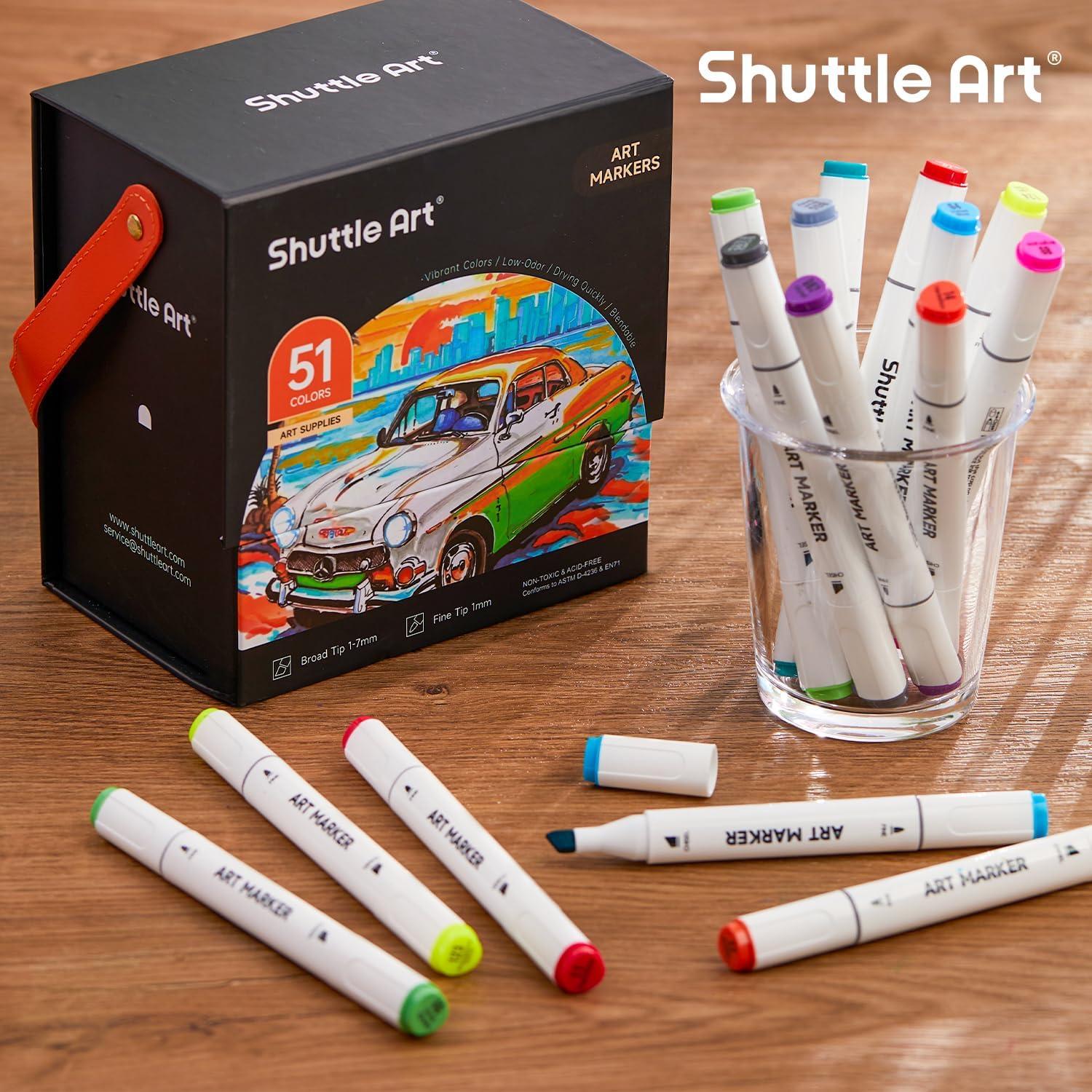 Shuttle Art 121 Colors Alcohol Markers, 120 Colors Dual Tip Art Marker ...