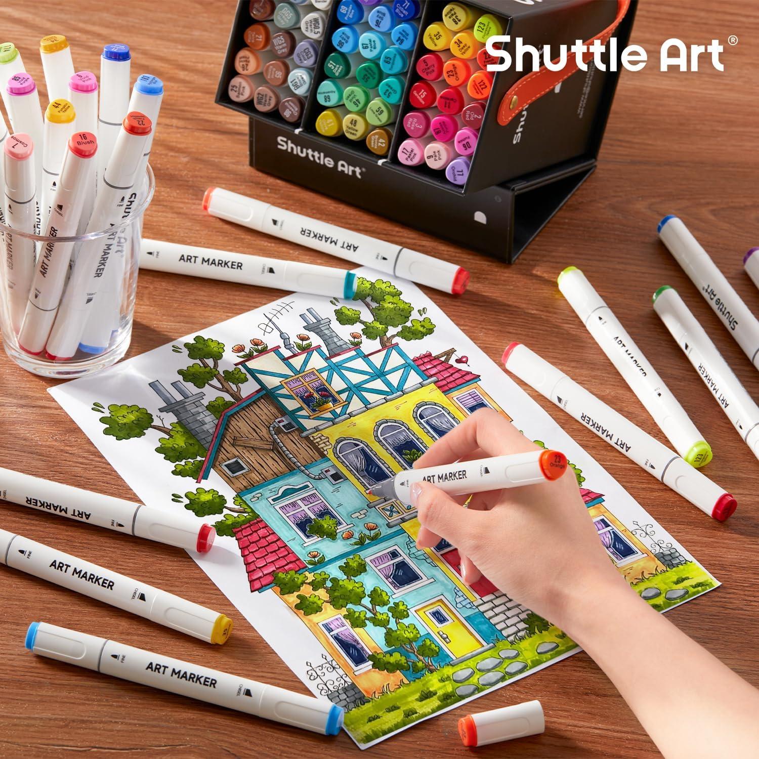 Shuttle Art 121 Colors Alcohol Markers, 120 Colors Dual Tip Art Marker ...