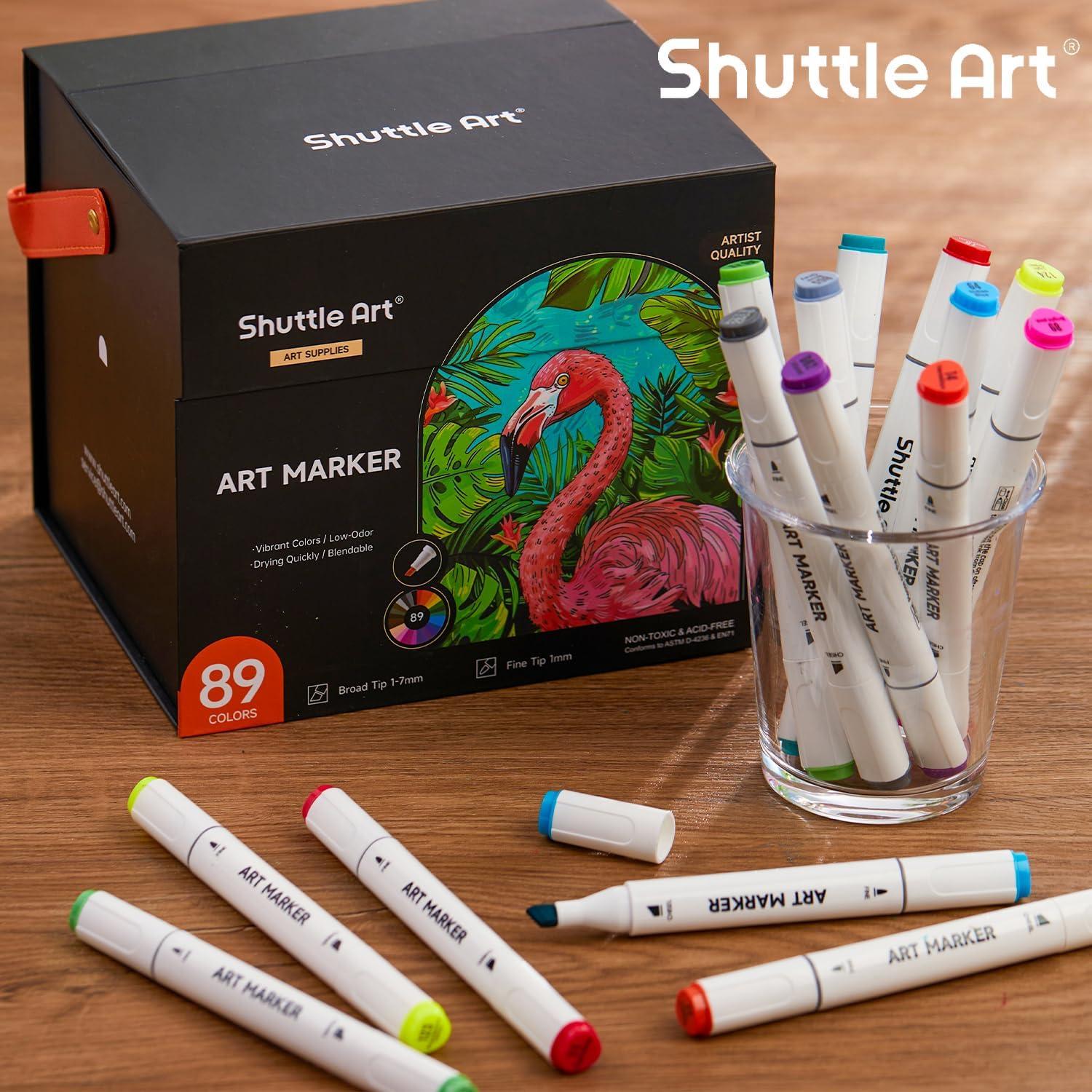 Shuttle Art 121 Colors Alcohol Markers, 120 Colors Dual Tip Art Marker ...