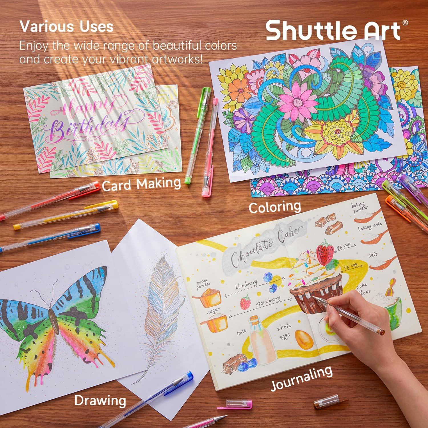 Shuttle Art 360 Pack Gel Pens Set, 180 Colors Gel Pen Set Plus 180 ...